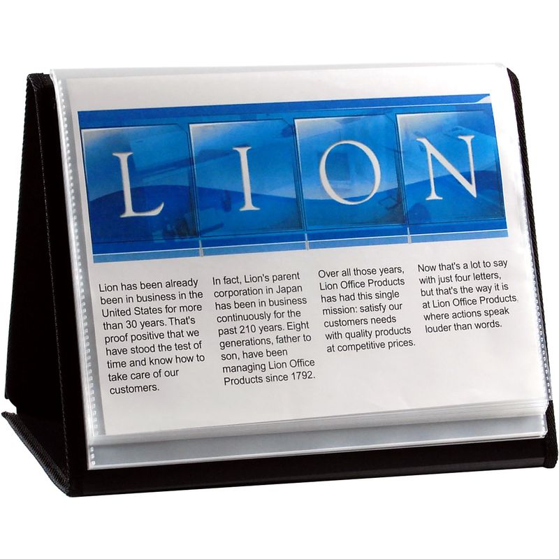 Lion Flip-N-Tell Display Book-N-Easel, Letter, 20 Double Sided Pocket ...