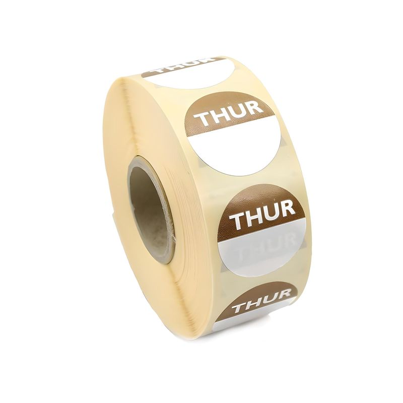 We Can Source It Ltd - Brown Day Dots Food Labels Thursday - 20mm Food ...