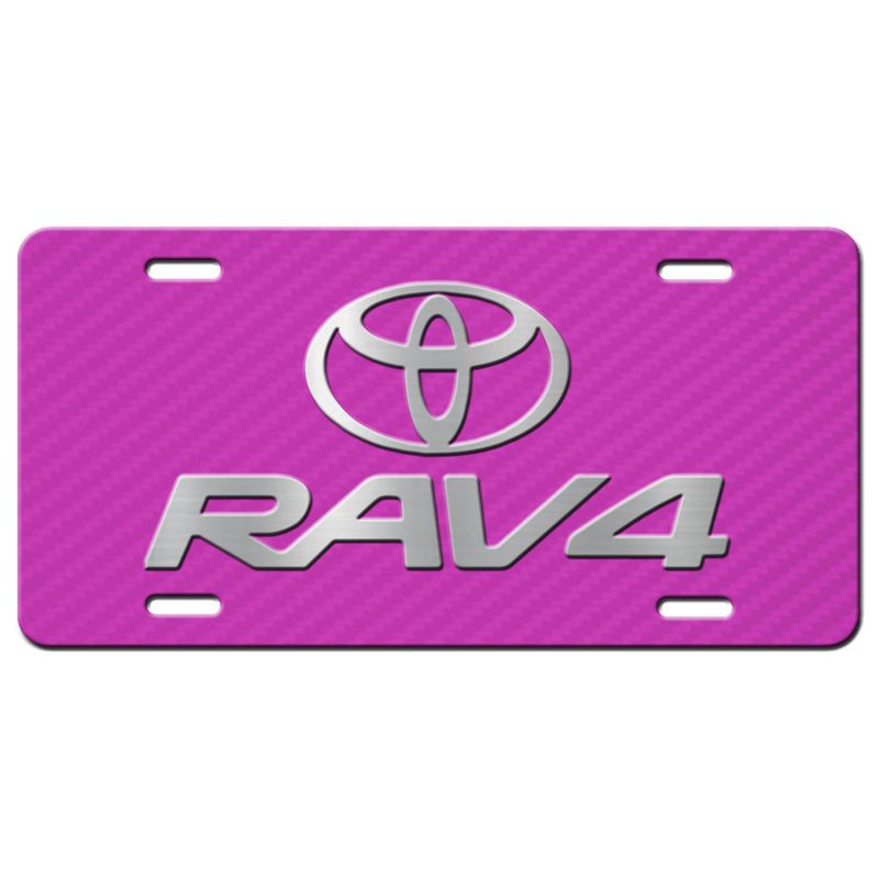 Toyota RAV4 Aluminum Vanity Novelty License Plate Tag New Pink Silver ...