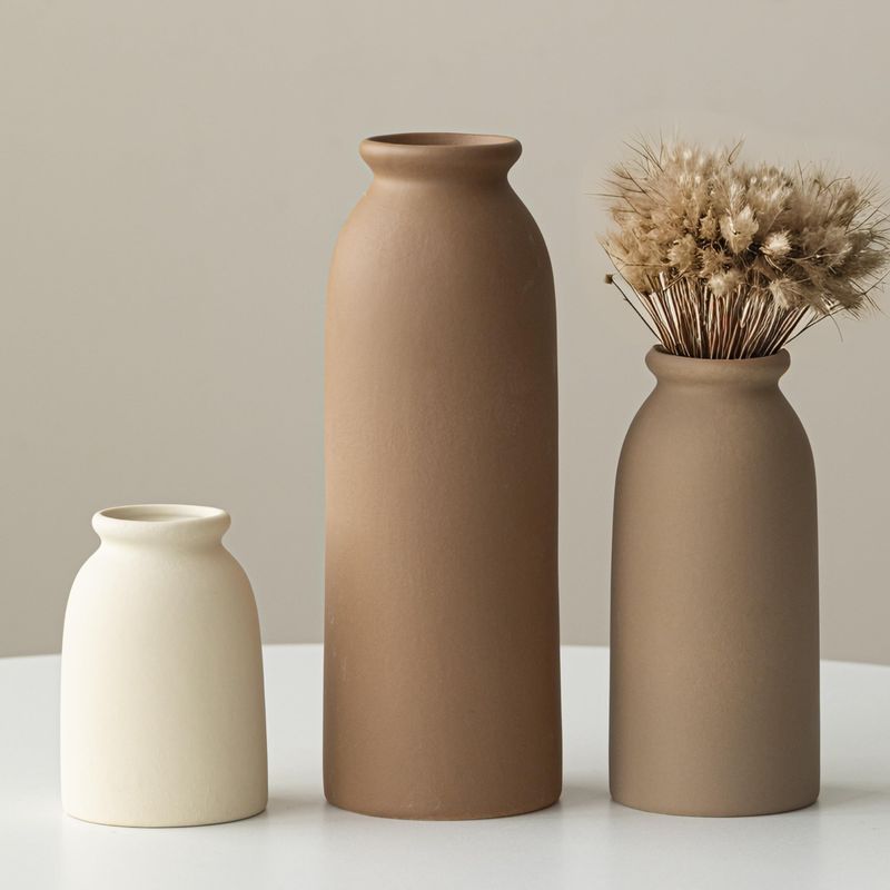 Ceramic Vase Set-3, Small Flower Vases for Decor, Modern Boho Farmhouse ...