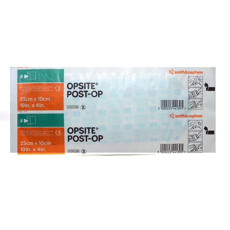 OpSite Post Op Transparent Film Dressing with Pad Rectangle 10 X 4 Inch ...