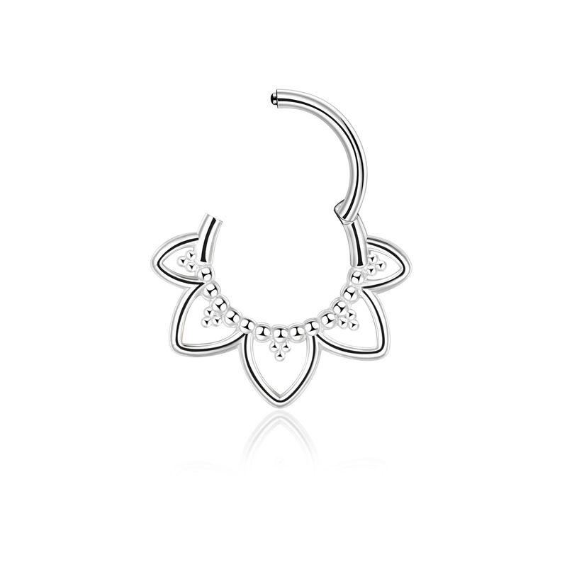 16G 8mm Lotus Septum Ring Titanium Lotus Flower Daith Piercing Jewellery Helix Tragus Cartilage ...