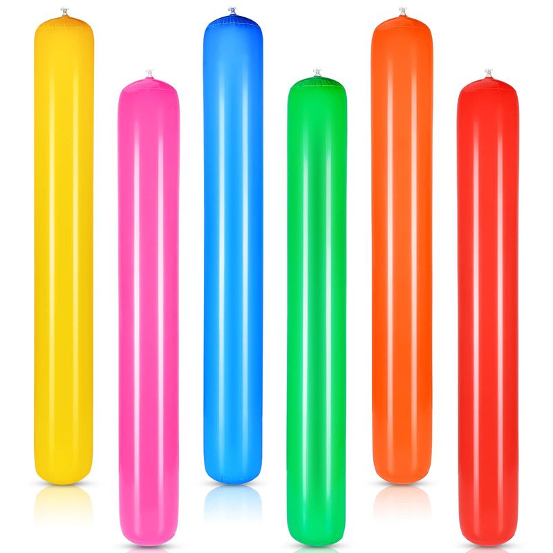 Sosation 6 Pcs Pool Inflatable Noodle 41.3 Inch Blow up Pool Noodle ...
