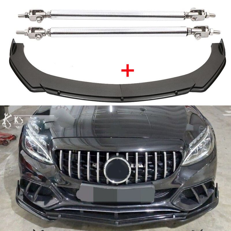 Carbon Fiber Front Bumper Lips Spoiler Splitter Body Kit For Mercedes ...