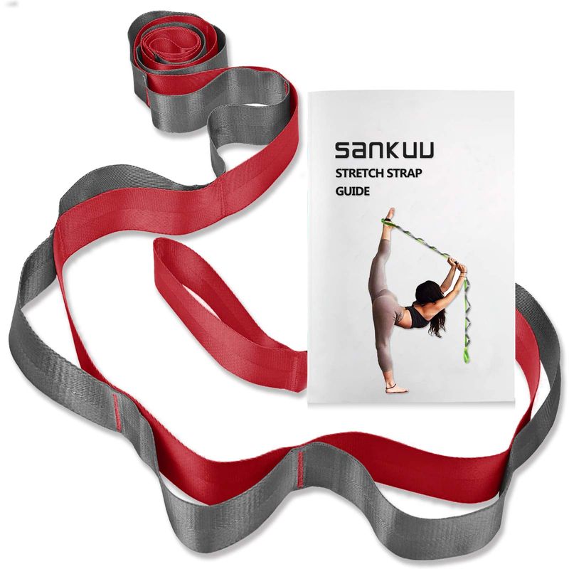 SANKUU Yoga Straps Stretching Strap with 12 Loops Workout Poster ...
