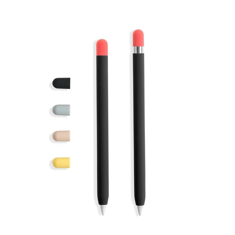 doodroo - Skin for Apple Pencil, Case Protector Black with 5 Coloured ...