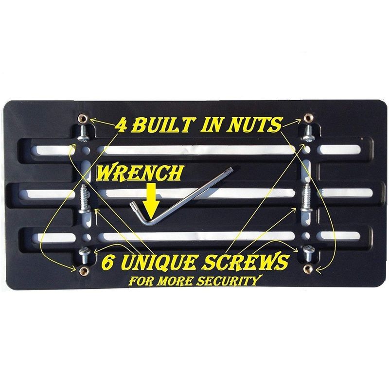 Universal Front Bumper License Plate Bracket, Plate Holder Set with 6 ...