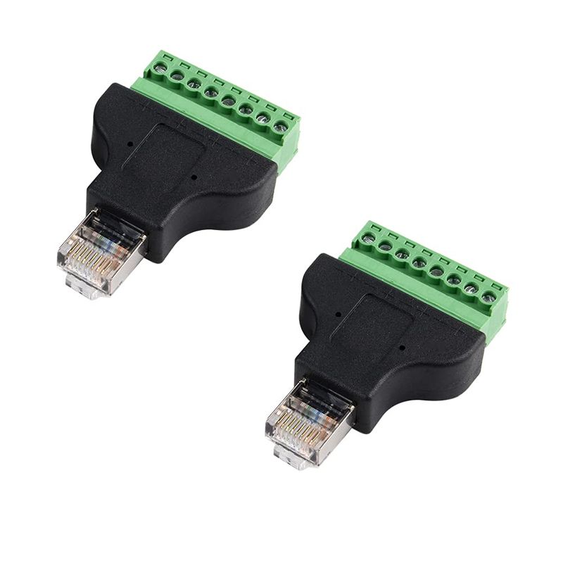 euroharry RJ45 Male to Terminal Block 8-Pin Adapter LAN Network ...