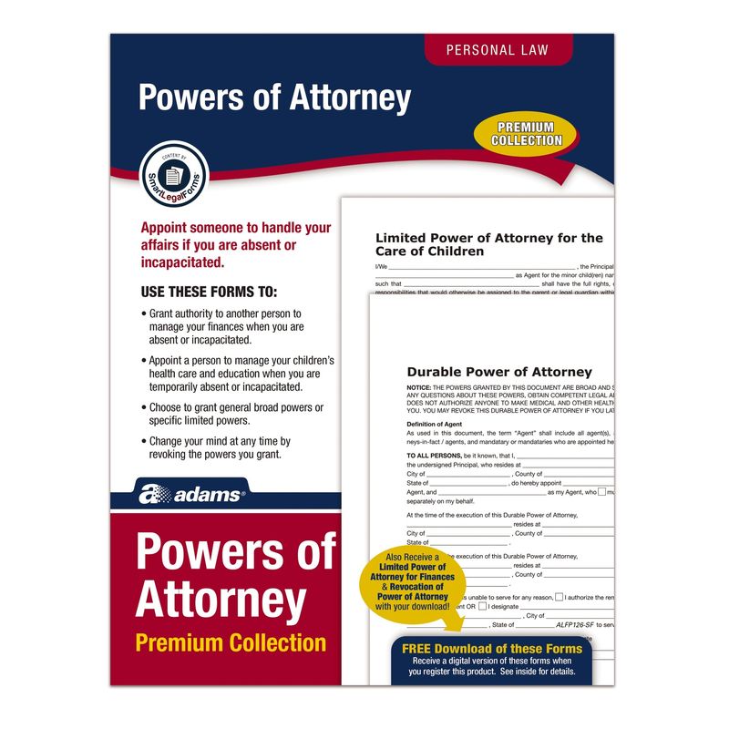 Adams Power of Attorney Forms Pack, Includes Forms and Instructions ...