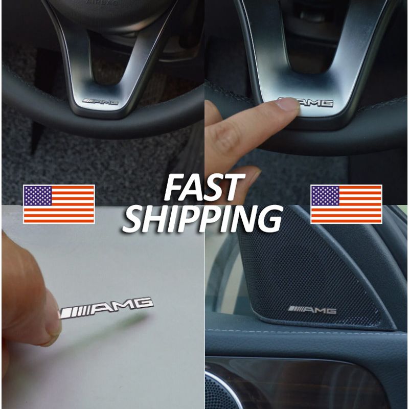 2 Interior Steering Wheel Emblems Decals Stickers for Mercedes Benz AMG ...
