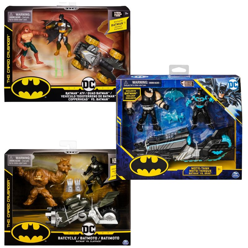 DC Comics BATMAN Batcycle Vehicle with Exclusive BATMAN and CLAYFACE 4 ...