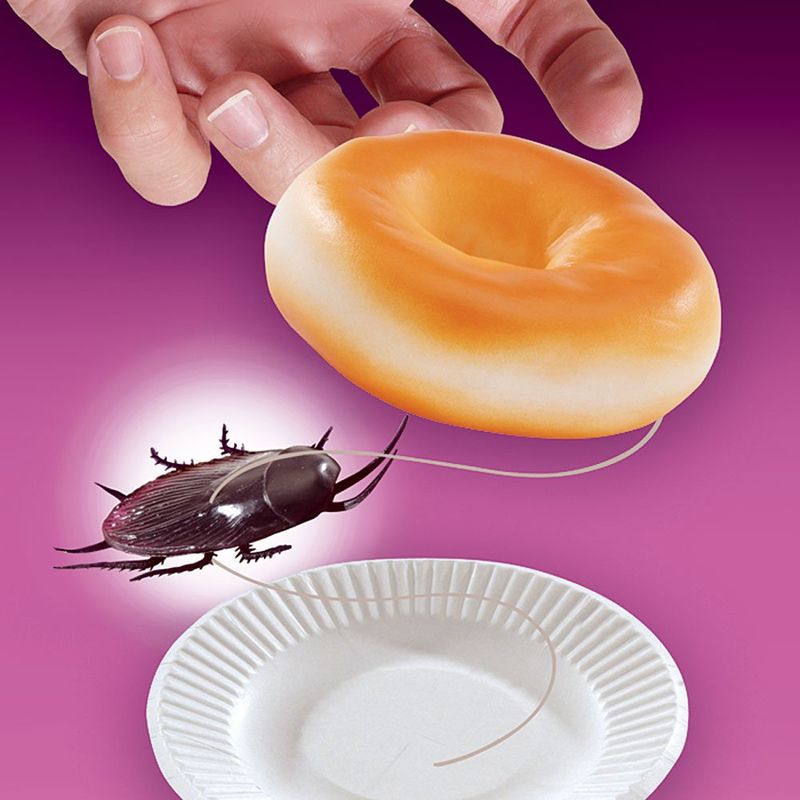 Bagel Surprise - Realistic Cockroach Toy Attached To Food 4" Dia - Gag ...