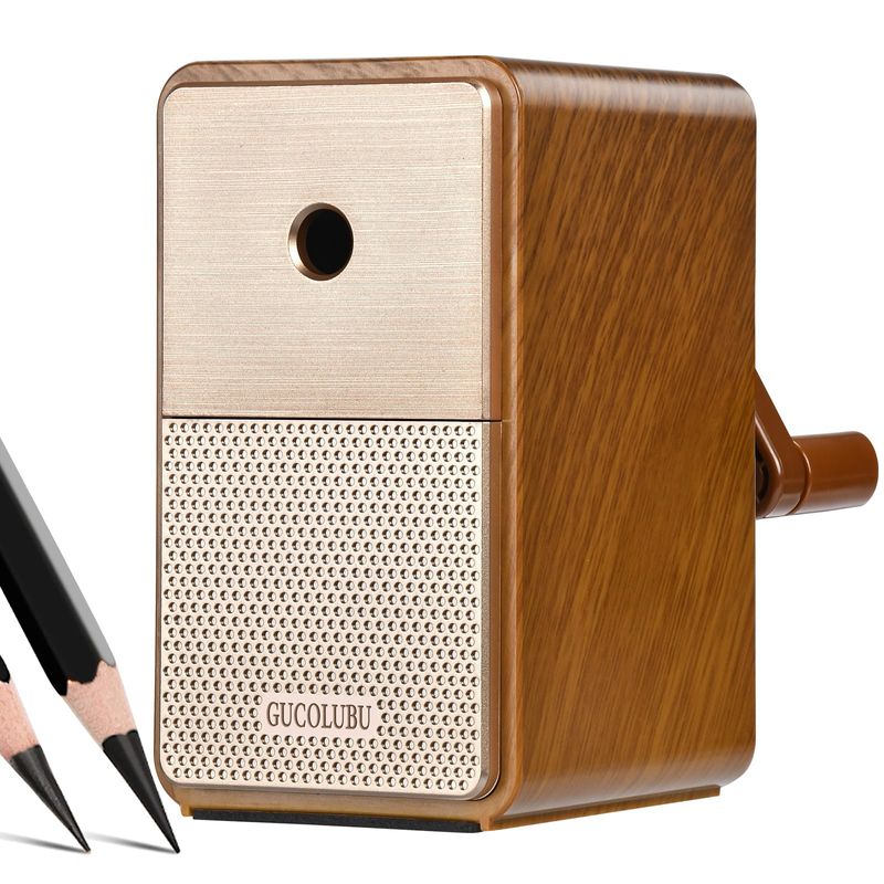 Manual Pencil Sharpener Desk Pencil Sharpener with Container 5 Grades ...