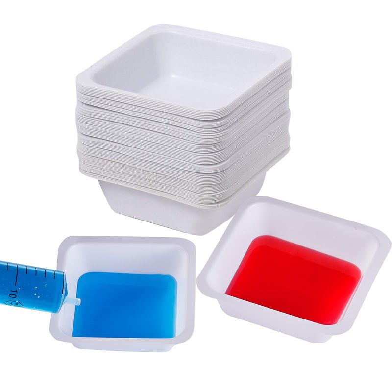 Weigh Boats Medium 100ml, 63 Pack Disposable Plastic Trays for Scale ...