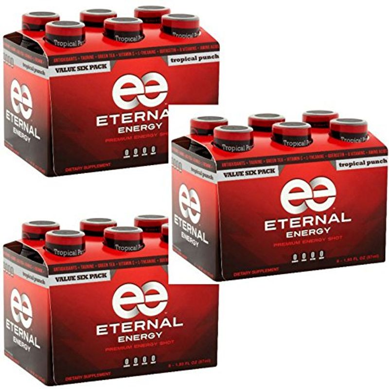 Eternal Energy Premium Energy Shot (Tropical Punch, 6 count, Pack of 3 ...