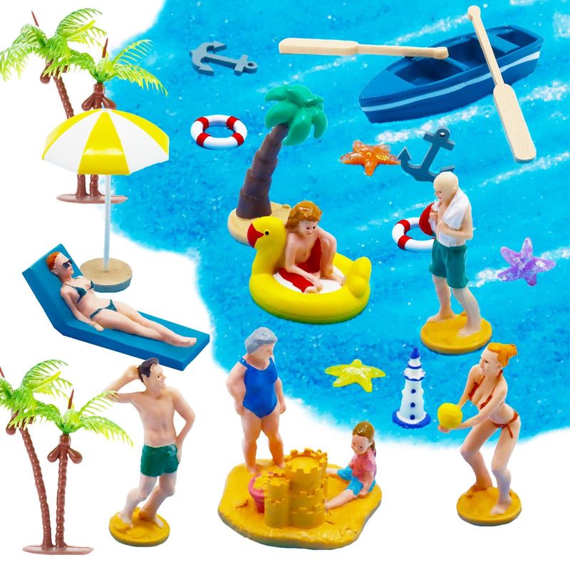 Warmtree 22PCS Beach Mini House Decoration Ocean Diorama Kit for DIY ...