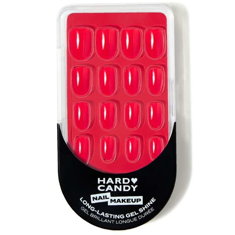 Hard Candy Press On Nails, Reusable with Gel Shine Finish, FIRE, Red ...