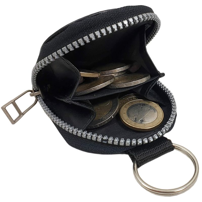 Genuine Leather Key Ring with Coin Compartment in Vegetable-Tanned ...