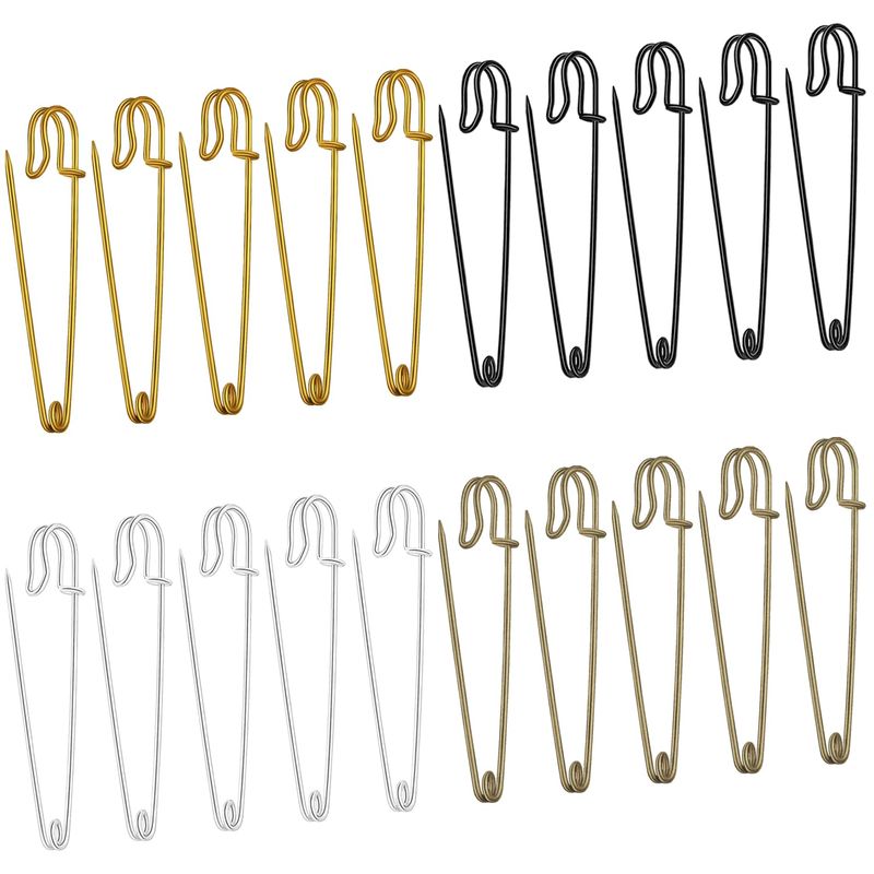 MaehSab 20 Pcs Large Safety Pins 4inch/100mm, Heavy Duty Steel Spring ...