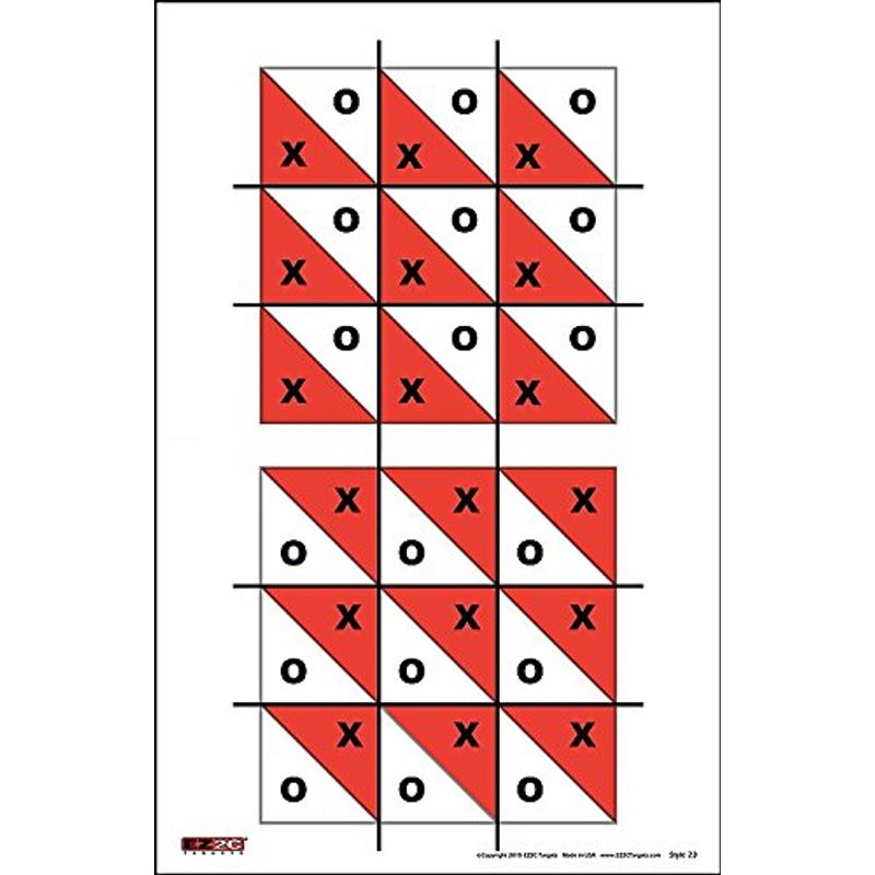 Tic-Tac-Toe EZ2C Targets Style 23 ~ Fun Shooting Range Game Target (25 ...
