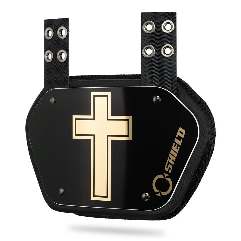 O Shield Golden Cross Chrome Football Back Plate, Lower Back Pads for ...