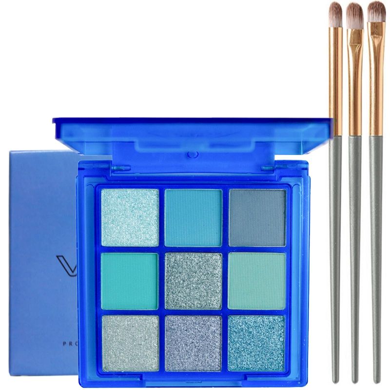 Blue Eyeshadow Palette, Glitter Eyeshadow Eye Make-Up, Bright Light ...