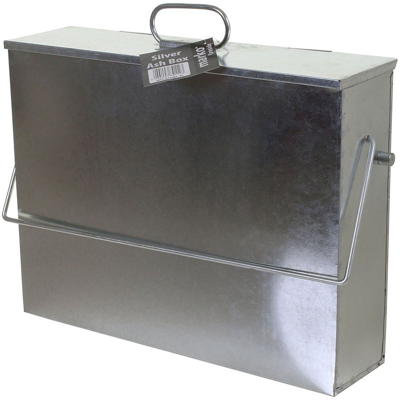 Fireside Ash Carrier Galvanised Metal Hot Tidy Box Container Fireplace ...