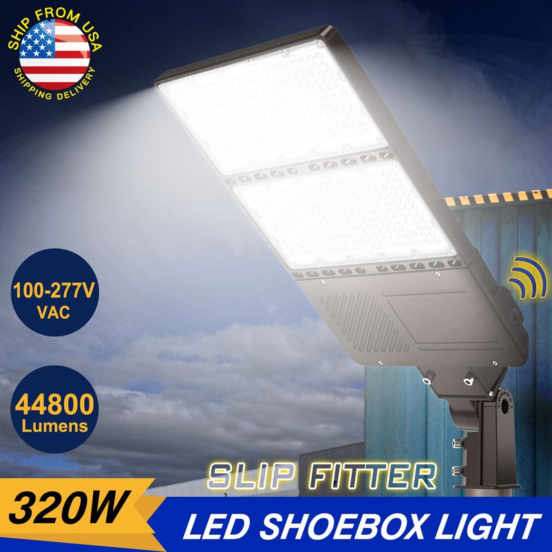LED Parking Lot Shoebox Pole Lights 320W Outdoor Commercial Area Light ...