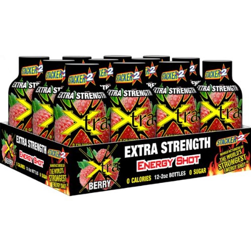 Stacker2 Extra Strength Energy Shot Berry Flavor 2oz. 12 Pak - EveryMarket