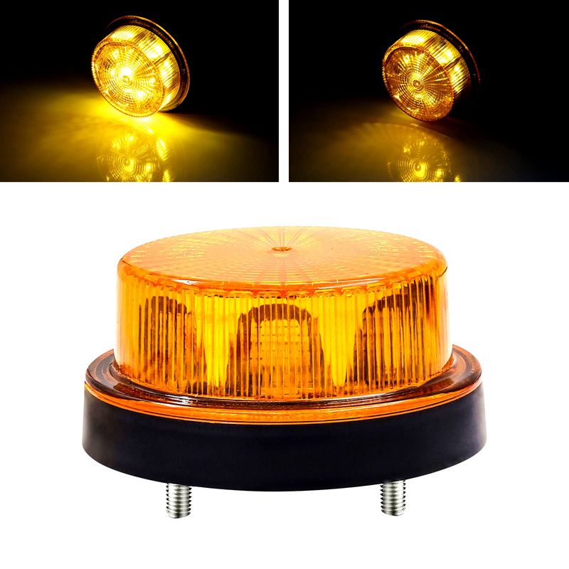 24V LED Strobe Beacon Light, Amber Emergency Lamp, Rotating Flashing ...