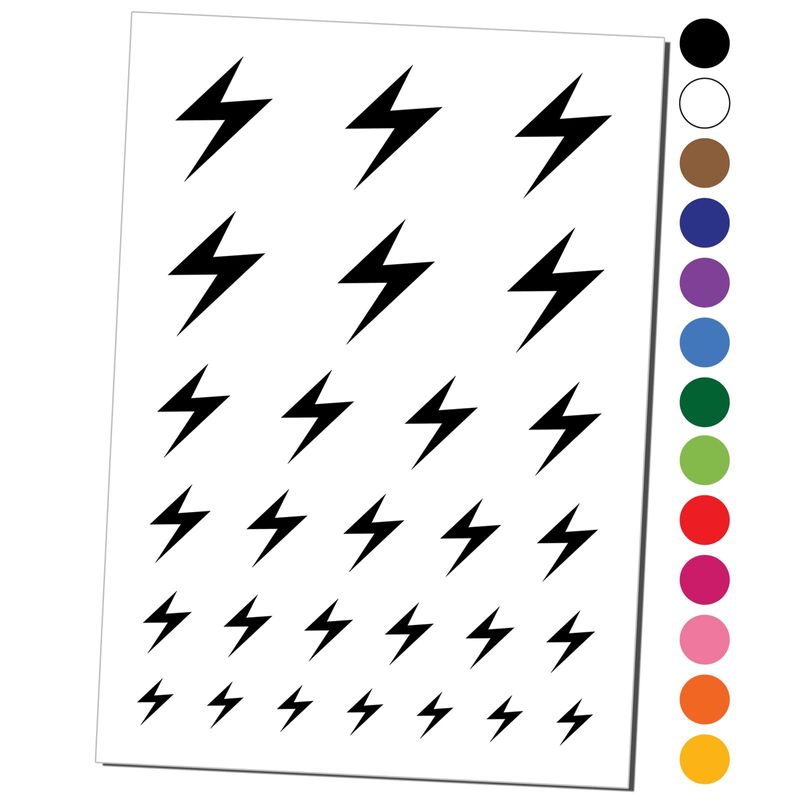Lightning Bolt Thunderbolt Temporary Tattoo Water Resistant Fake Body ...