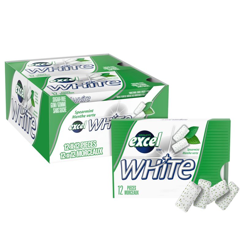 Excel White Sugar-Free Gum, Spearmint, 12 Count - Online Marketplace ...