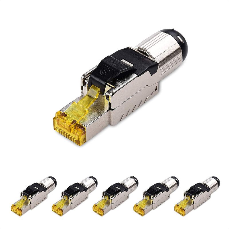 Cable Matters 6-Pack Tool Free Shielded RJ45 Connector Cat 8, Cat8 ...