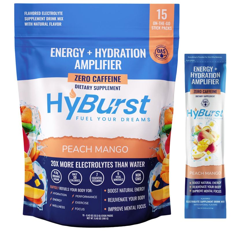 Hyburst Electrolytes Powder Packets, Hydration Amplifier + Energy ...