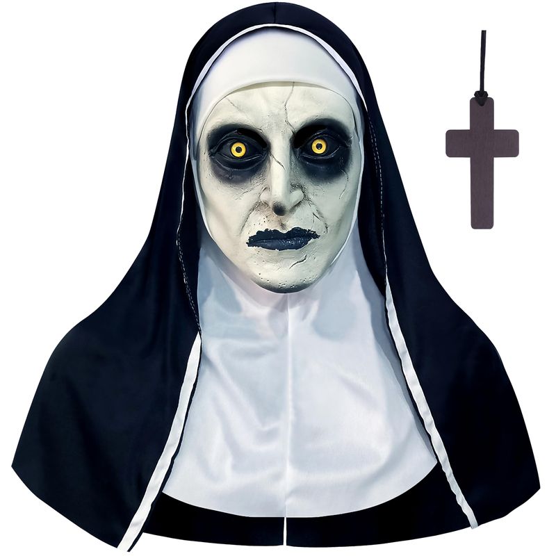 Orgoue Scary Nun Mask for Halloween, Creepy Latex Costume Prop for ...