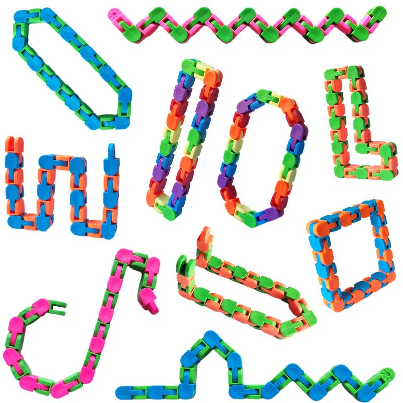 10 Pack Wacky Tracks Fidget Toys Gifts for Kids Students Classroom School Prizes Snap and Click ...