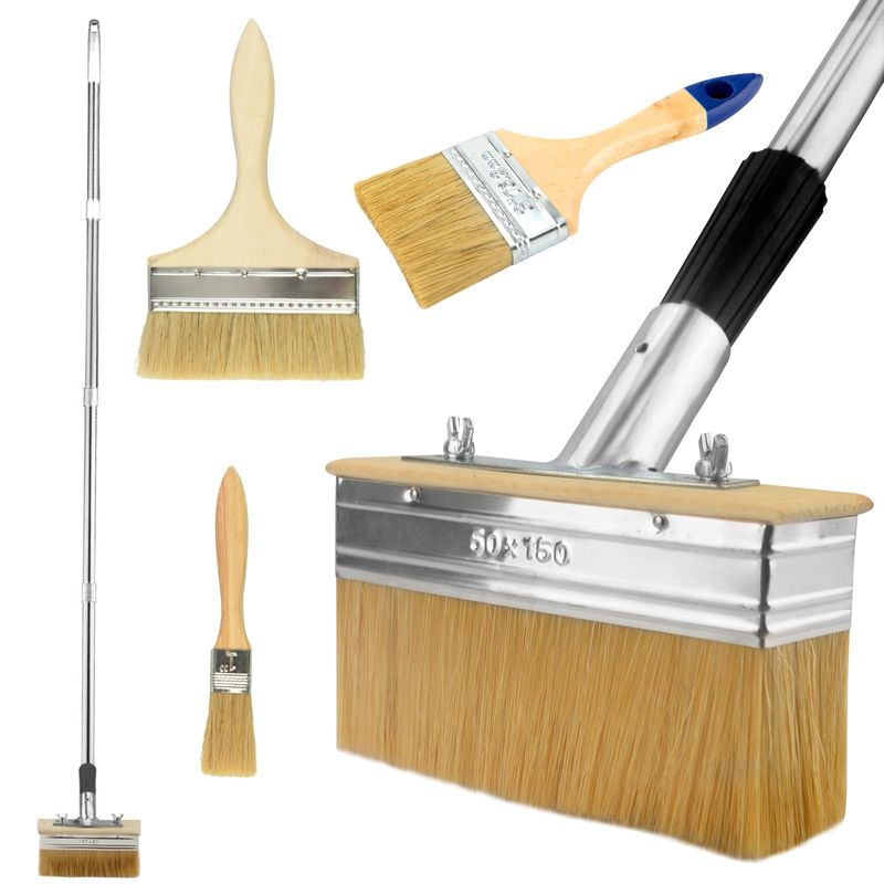 5.5" Decking Paint Brush Deck Stain Applicator with 60" Long Handle, 1 ...