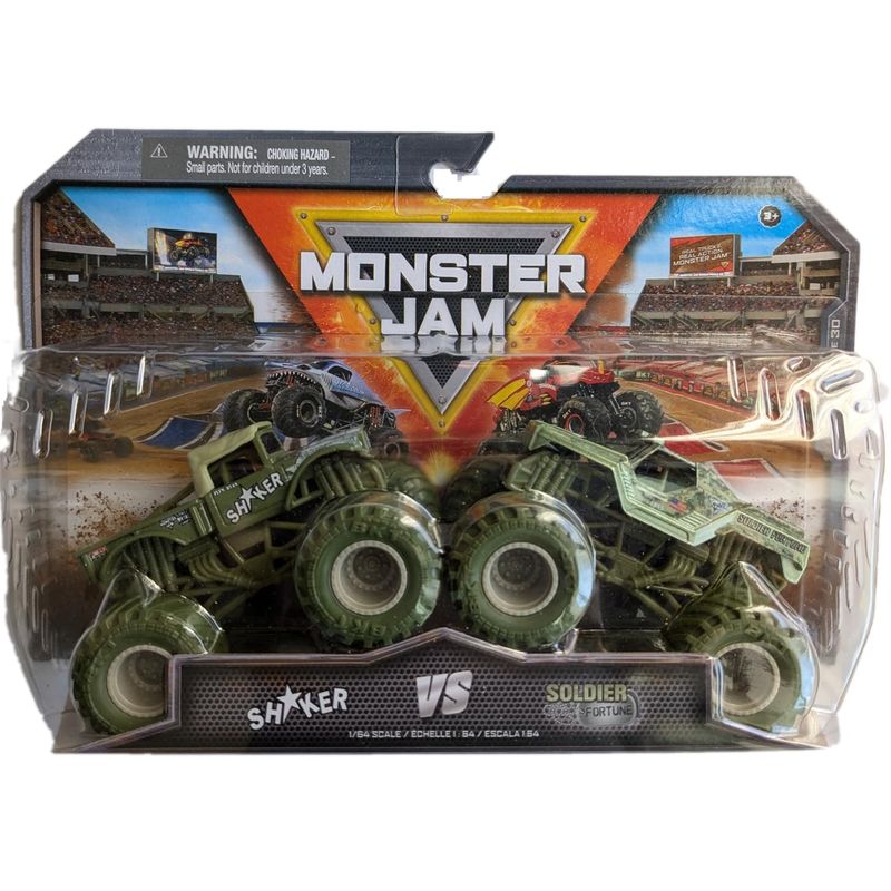 Monster Jam 2024 Series 30 1:64 Diecast Monster Truck 2-Pack, Shaker vs ...