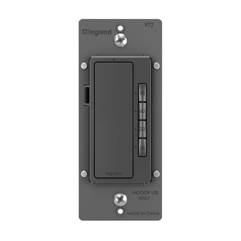 Legrand Radiant RT2BK Digital Countdown Timer with Locator Light and Time Indicator, 60, 40, 20 ...