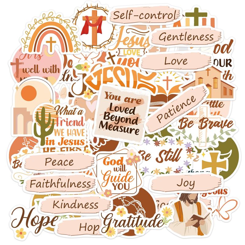 50PCS Christian Motivational Scrapbook Stickers, Bible Verse Faith ...