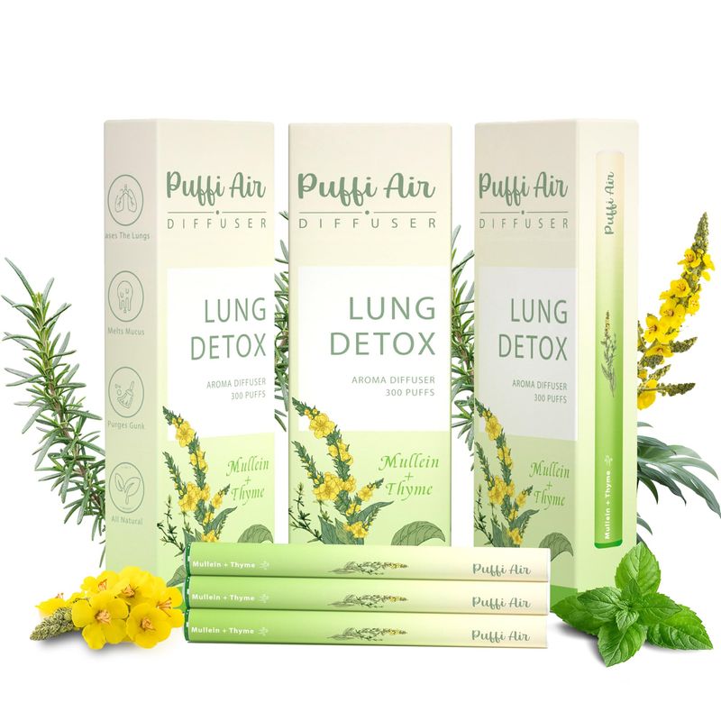 Puffiair diffuser pen Natural mullein lung detox Aromatherapy Inhaler ...
