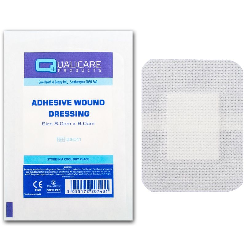 25x Adhesive Wound Dressing (8cm x 6cm) Fabric Plaster Sterile First ...