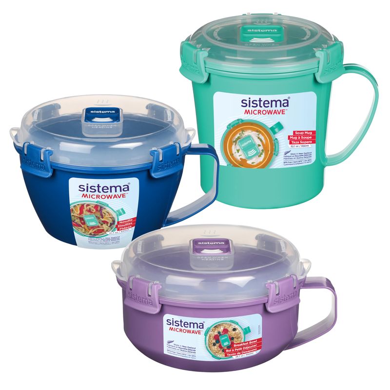 Sistema Microwave Containers | Microwave Soup Mug, Porridge Bowl ...
