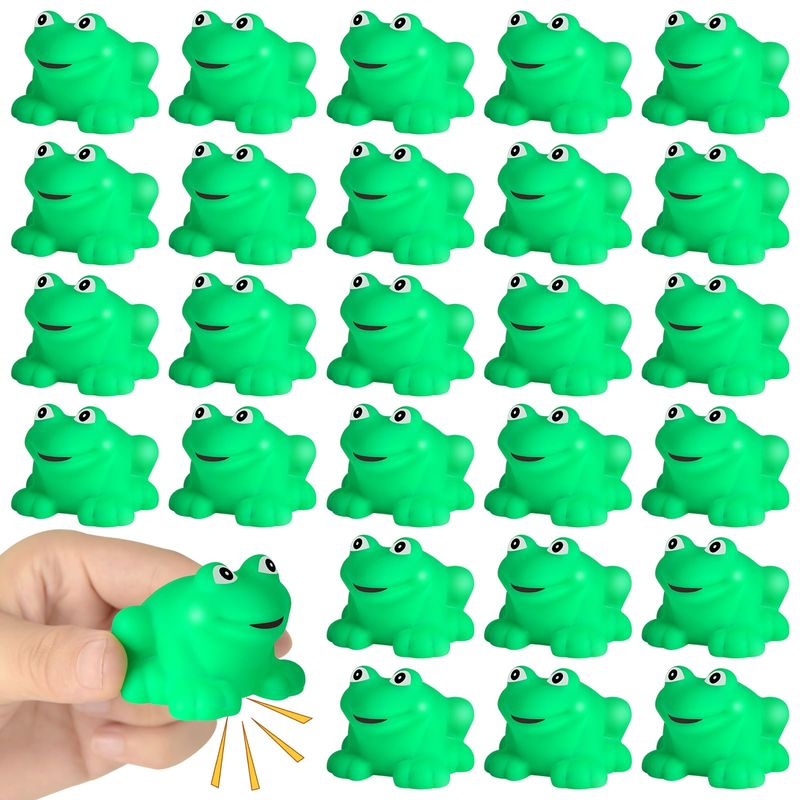 30 Pieces Rubber Frogs Mini Rubber Frogs for Bath Squeak and Float ...