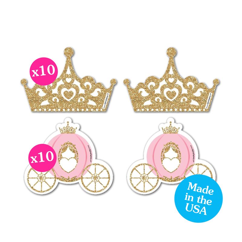 Big Dot of Happiness Little Princess Crown - Tiara & Carriage ...