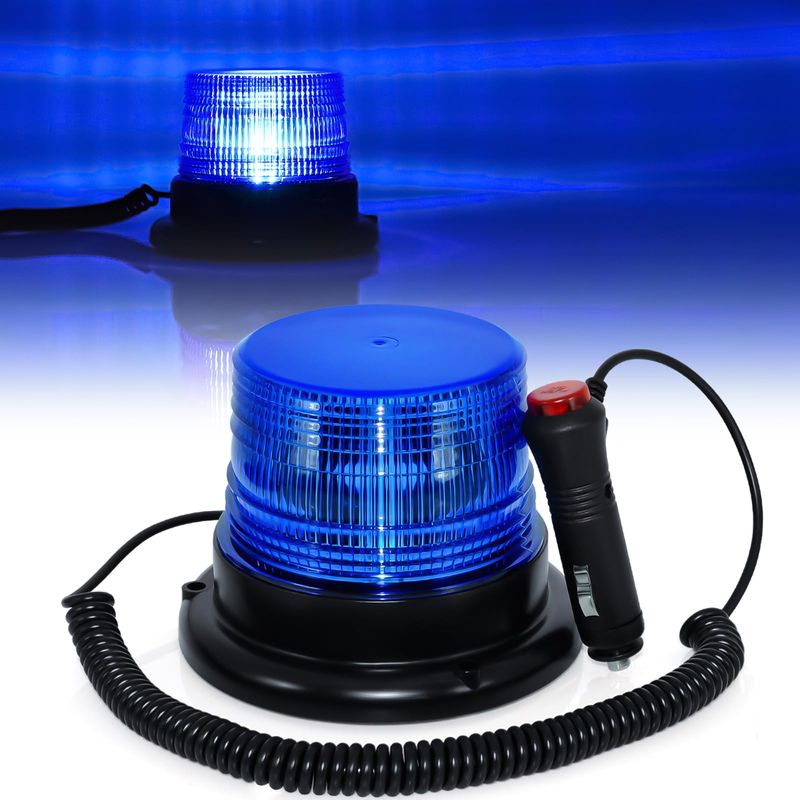 LED Warning Light,Blue 12V Emergency Beacon Flashing Lights for ...