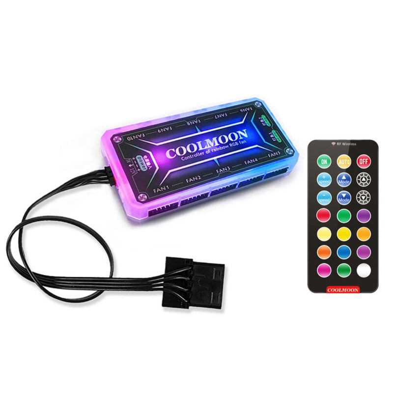 PC Cooling Fan Hub RGB Fan Controller Remote Control Computer Case ...