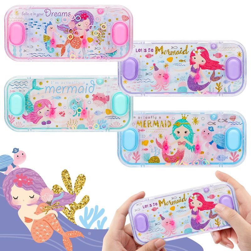 SevenQ Handheld Water Games, 4 Packs Mermaid Theme Water Toss Ring Game ...