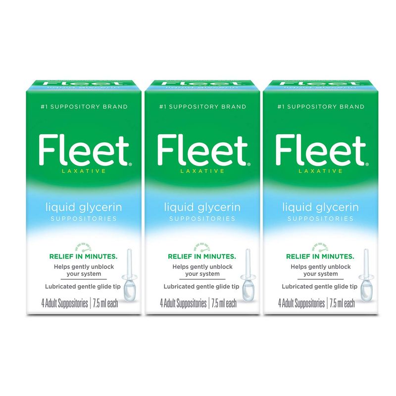 Fleet Liquid Glycerin Suppositories for Adult Constipation, 4 Count ...