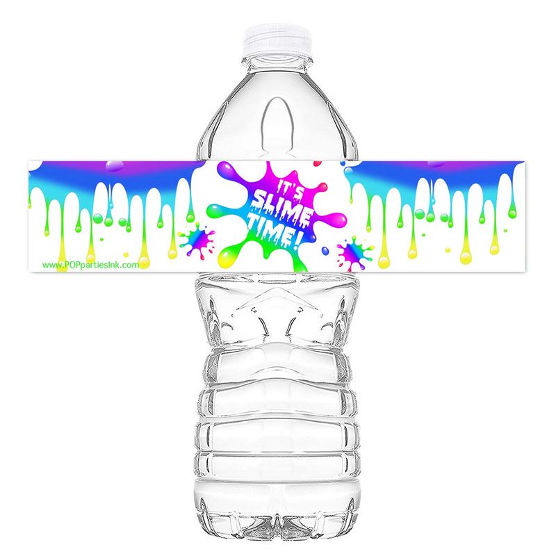 POP parties Slime Rainbow Party Bottle Wraps - Set of 20 Waterproof ...